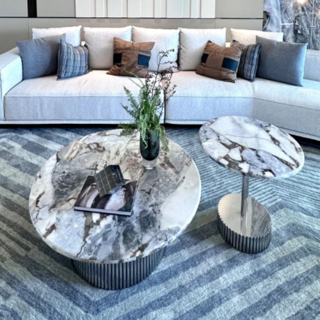 Real Marble Coffee Table Set– Livinveluris