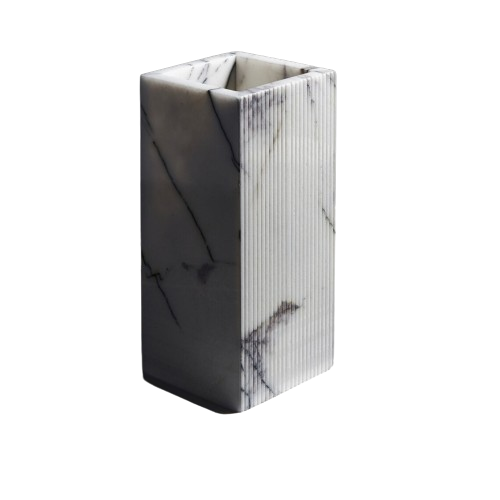 Italian Cuboid Marble Vase– Livinveluris